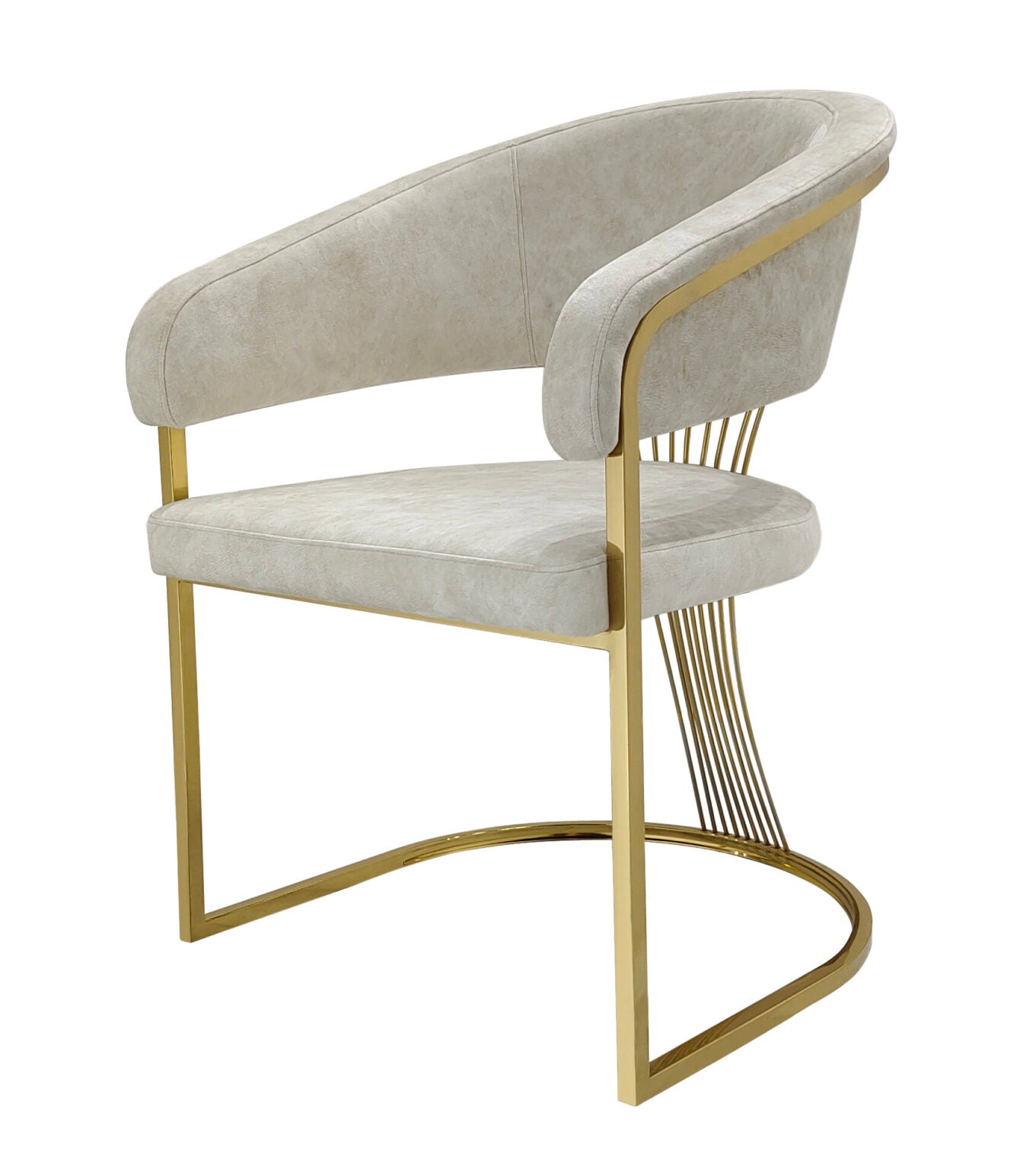 Porado Chair - Velvet - Elegant Gold Metal Frame Tub Chair – ASPA ...